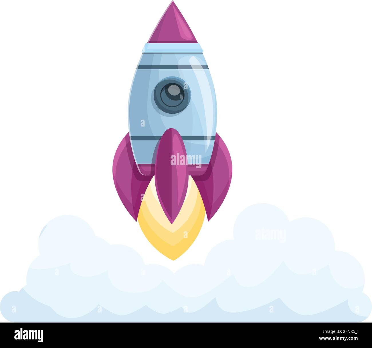 Spacecraft launch exploration icon. Cartoon of Spacecraft launch ...