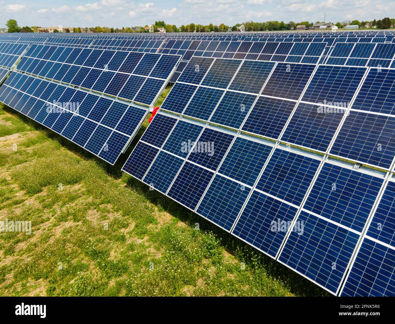 Aerial view of O'Brien Solar Fields, Fitchburg, Wisconsin, USA Stock ...
