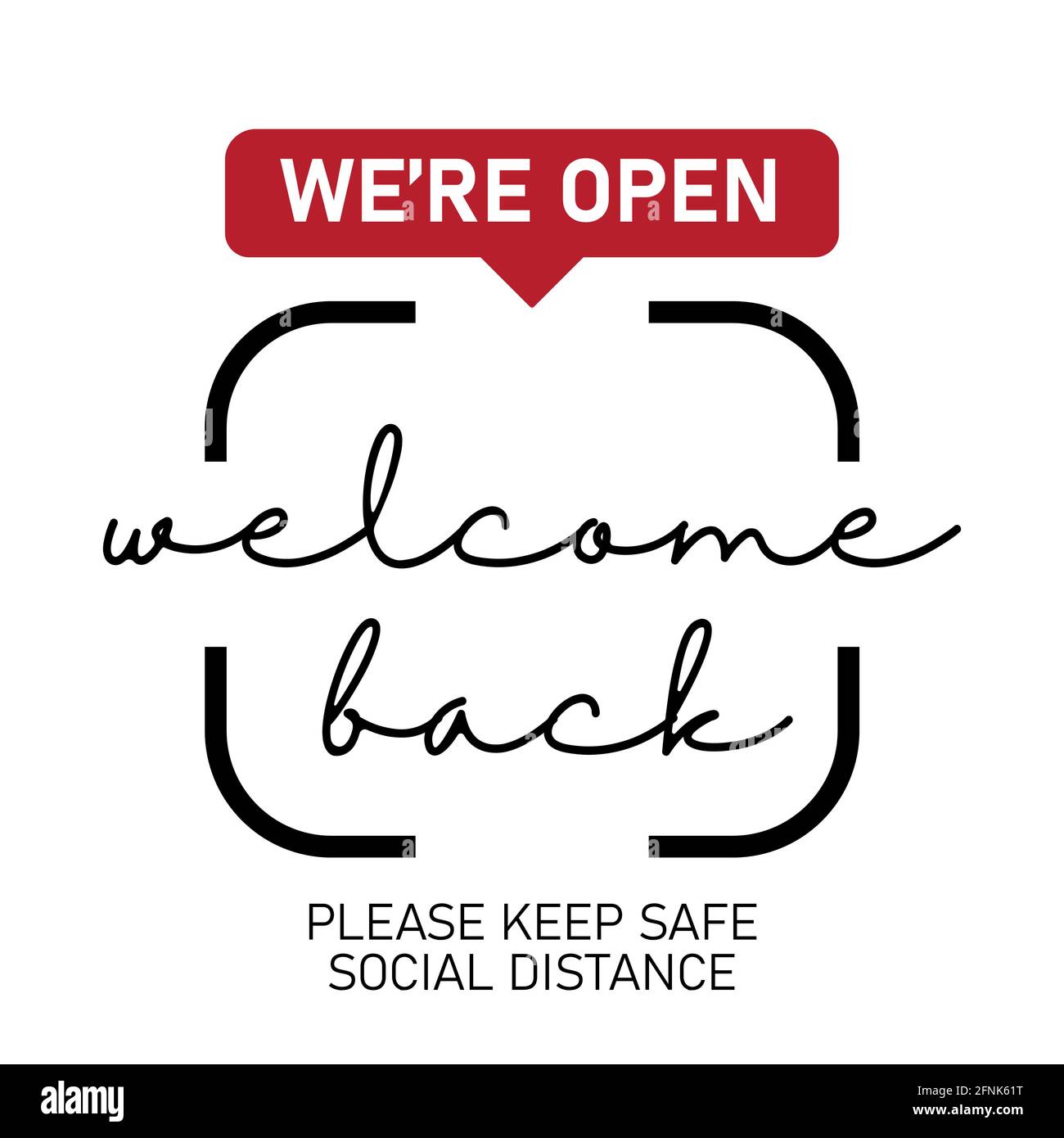 Open sign on the front door - welcome back We are working again. Keep ...