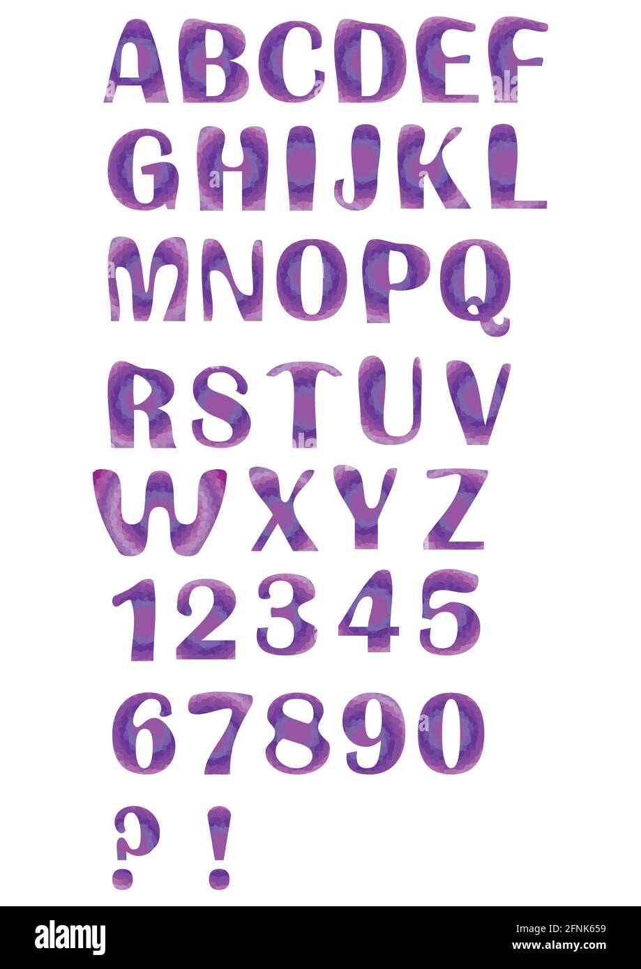 Uppercase alphabet set designed in purple mosaic Stock Vector Image ...