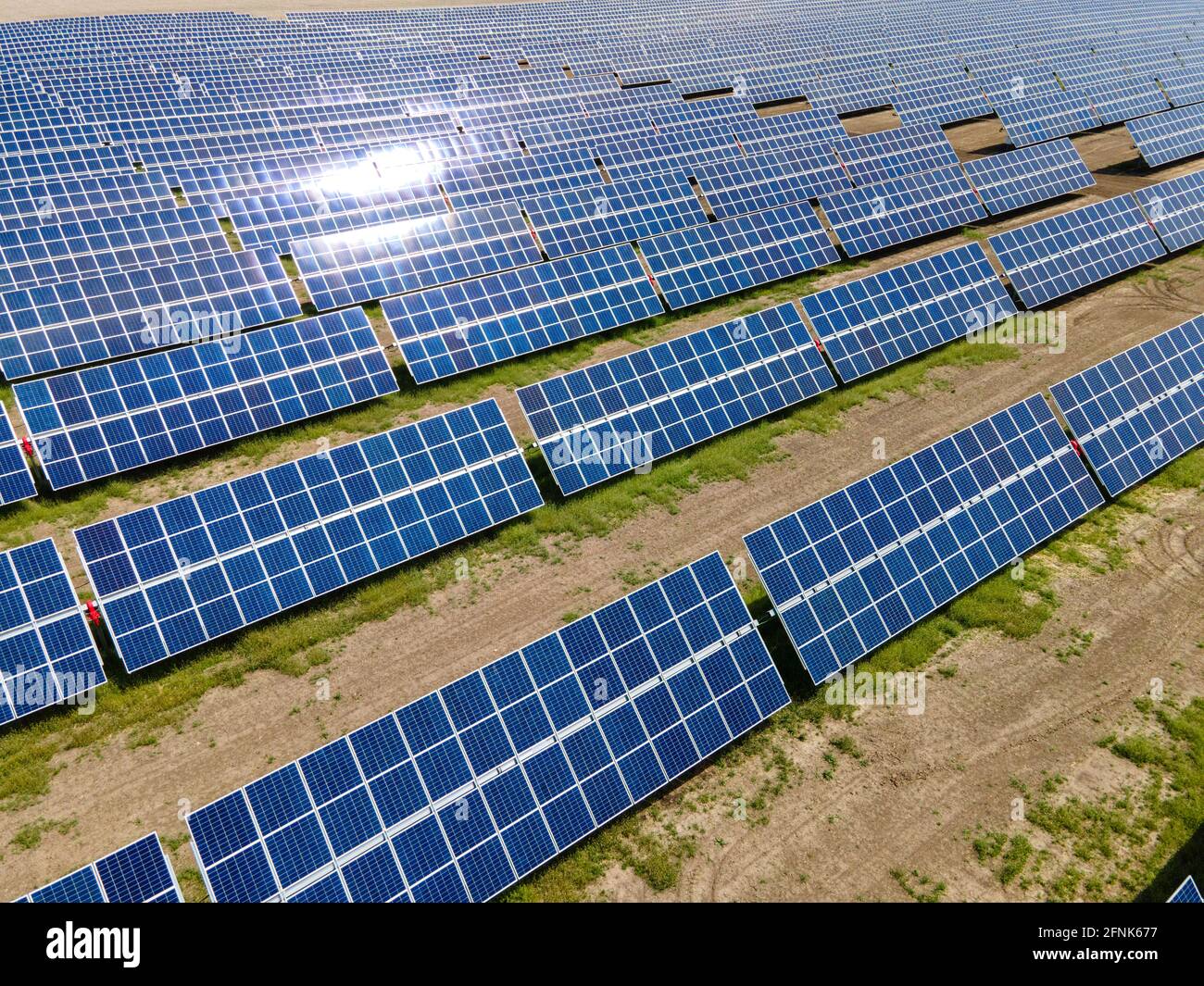 Aerial view of O'Brien Solar Fields, Fitchburg, Wisconsin, USA Stock ...