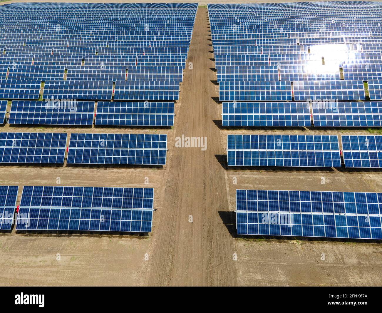 Aerial view of O'Brien Solar Fields, Fitchburg, Wisconsin, USA Stock ...
