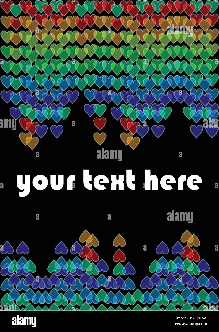 Rainbow hearts background with area for own text Stock Vector Image ...