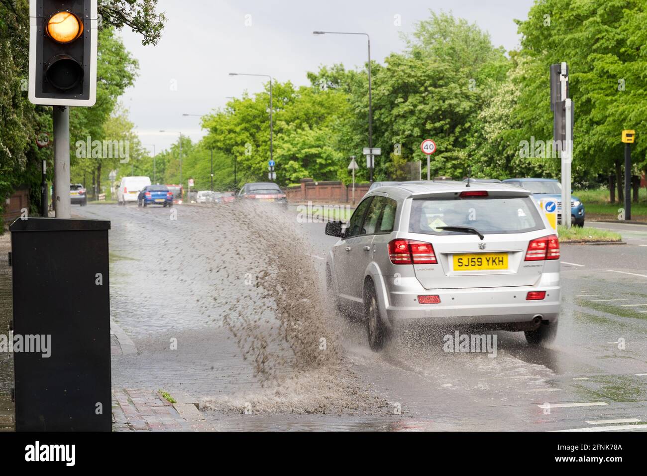 makes Splash from flash flood on south circular road, greater London ...