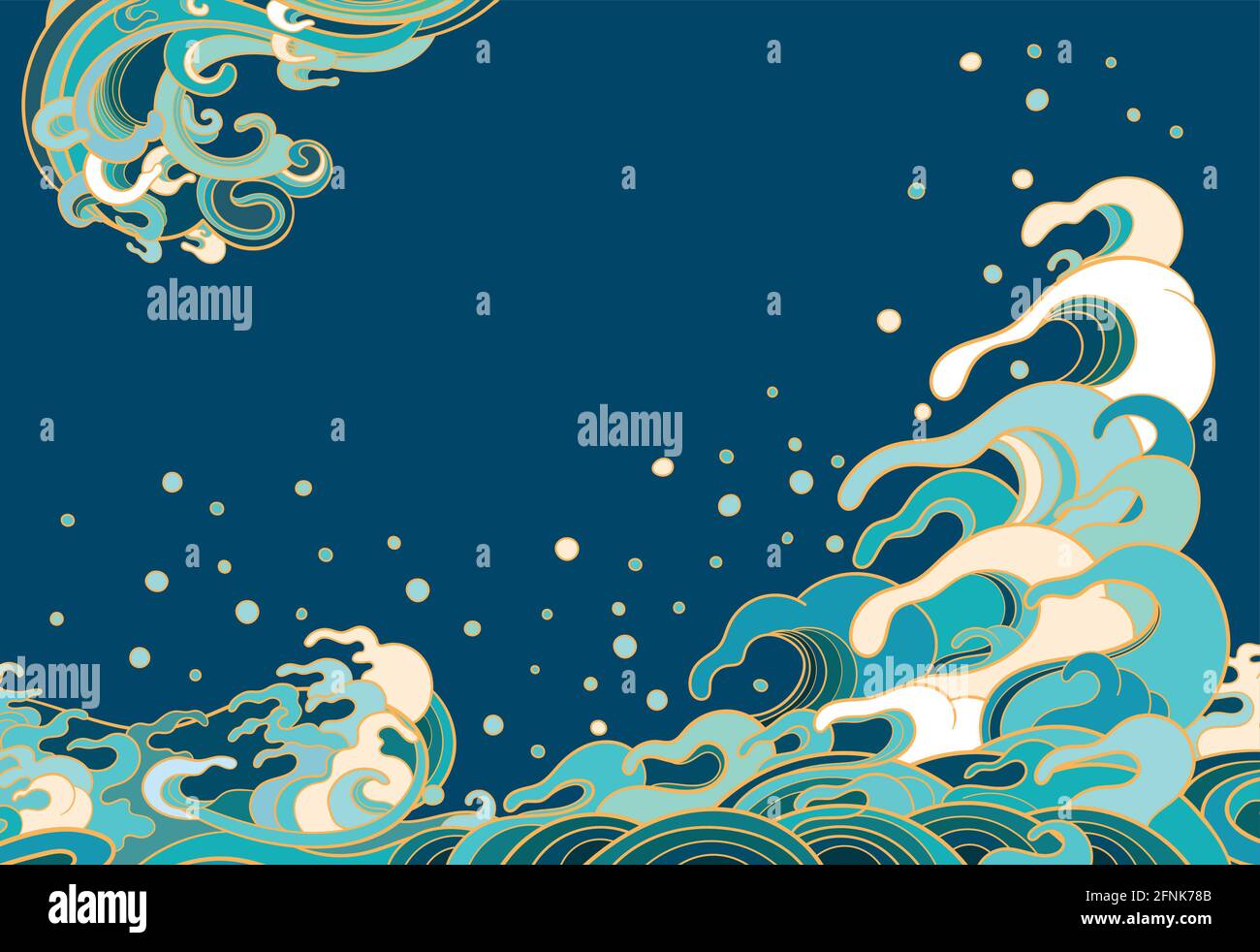 Vector illustration of traditional oriental sea waves Stock Vector ...
