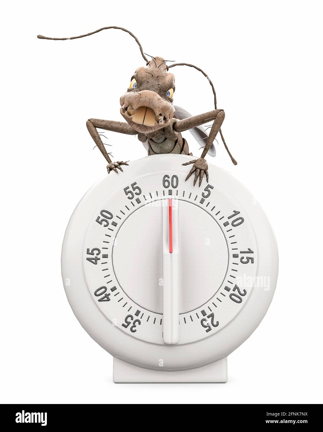 cockroach cartoon is on time, 3d illustration Stock Photo - Alamy
