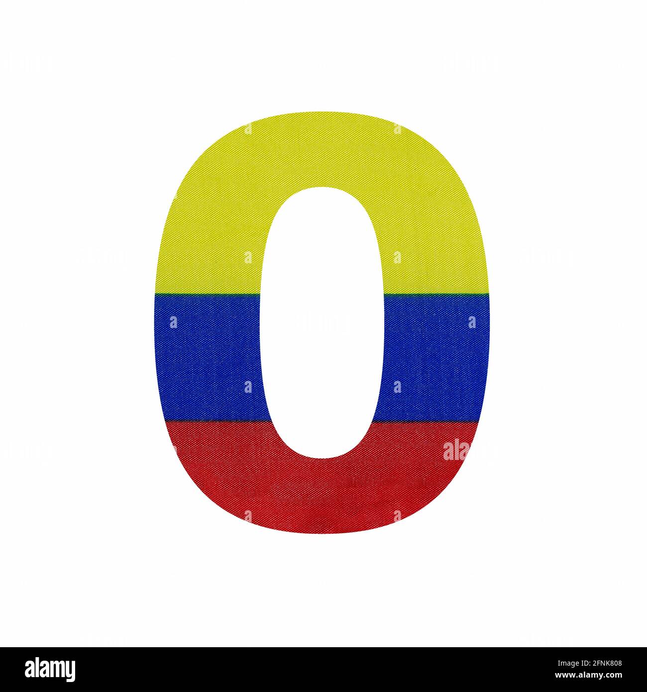 Digit number 0 - Colombia flag colors Stock Photo - Alamy