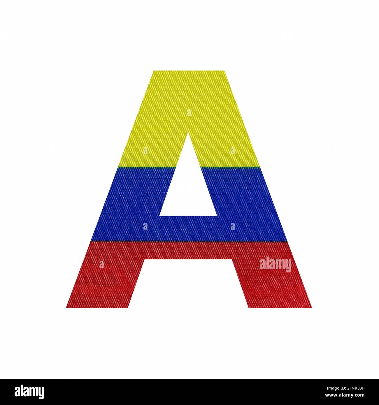 Alphabet letter A - Colombia flag colors Stock Photo - Alamy