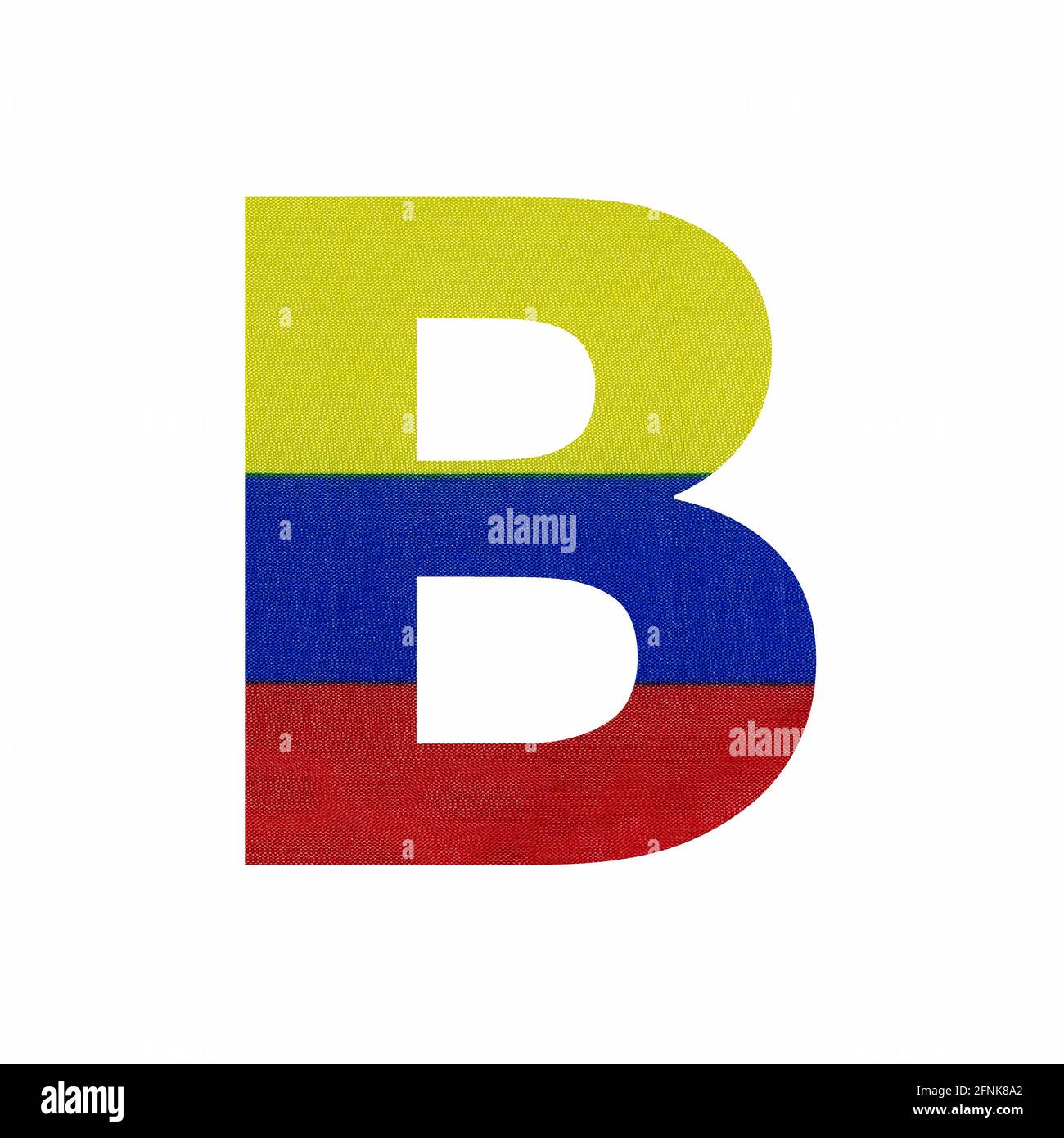 Capital B letter - Colombia flag colors Stock Photo - Alamy