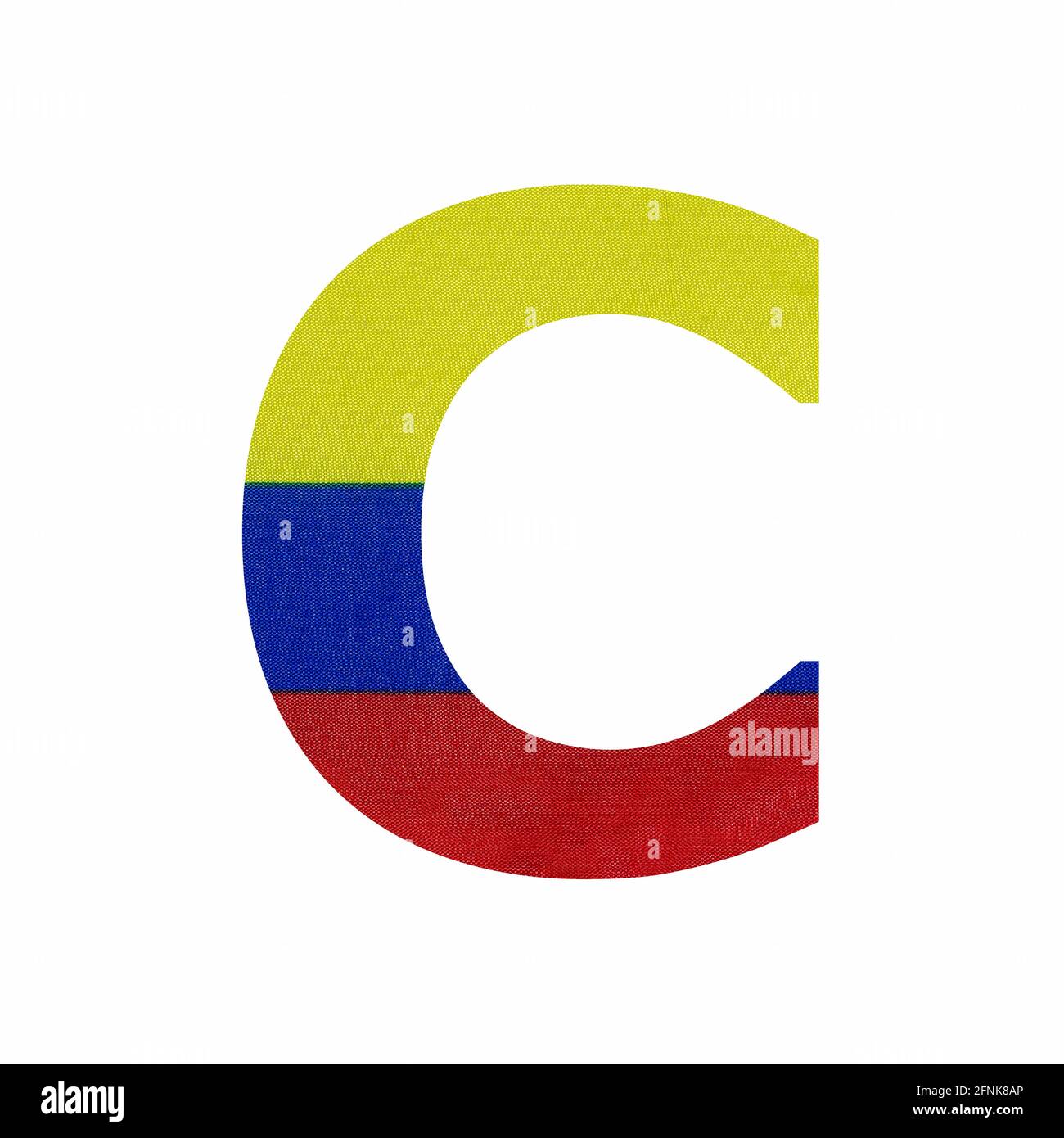 Alphabet letter C - Colombia flag colors Stock Photo - Alamy