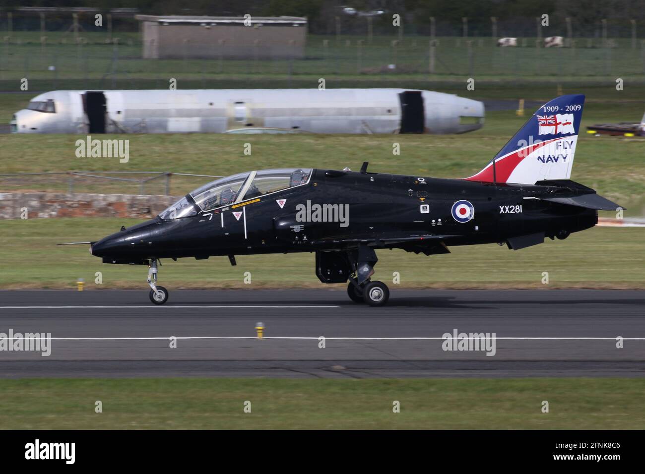 XX281, a BAe Hawk T1A operated by 736 Naval Air Squadron of the Royal Navy (Fleet Air Arm ...