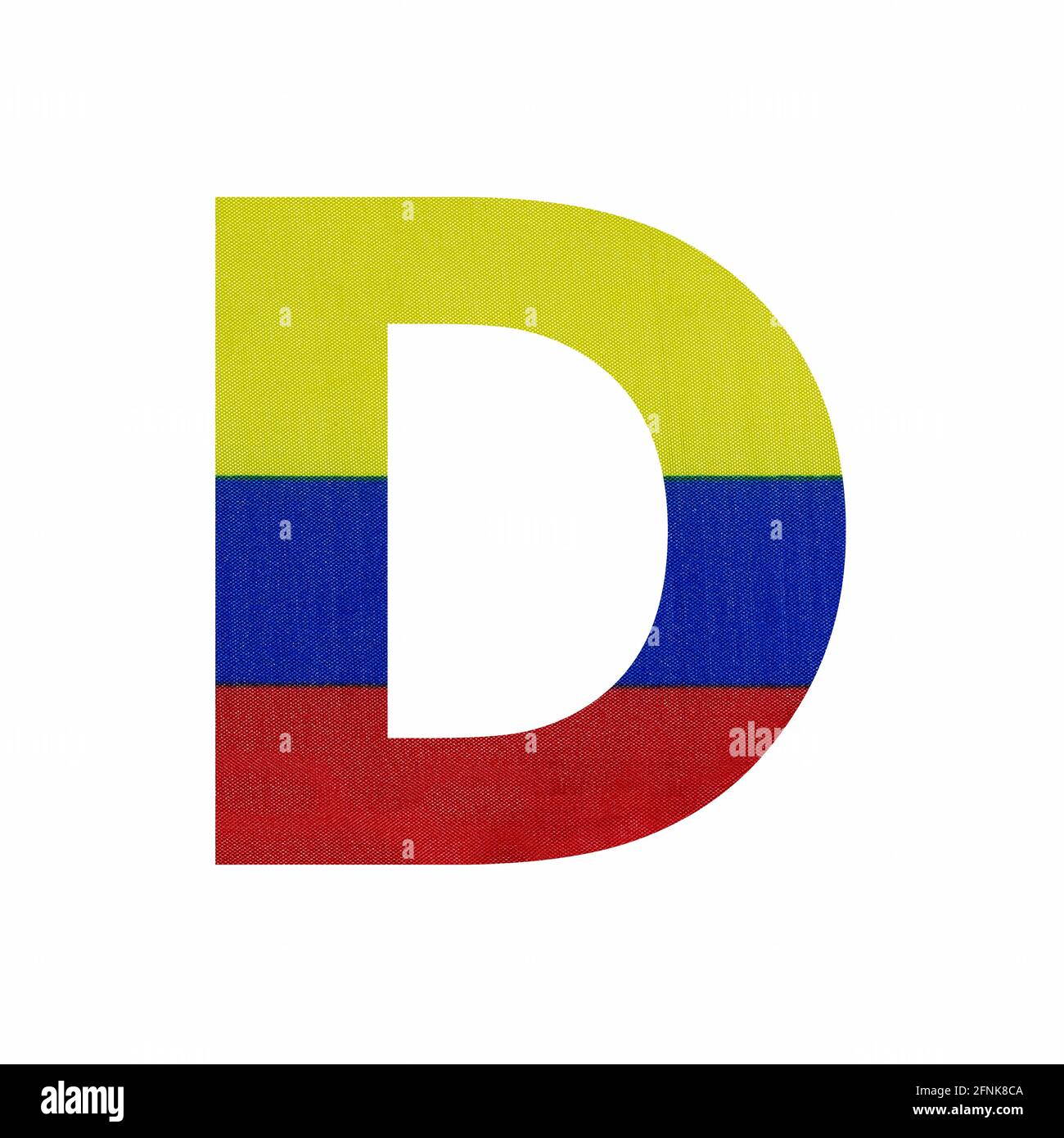 Capital D letter - Colombia flag colors Stock Photo - Alamy