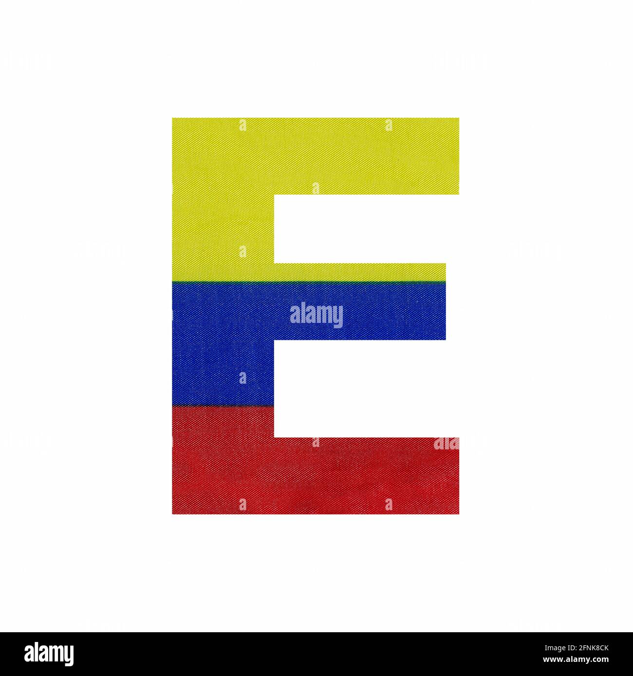 Alphabet letter E - Colombia flag colors Stock Photo - Alamy