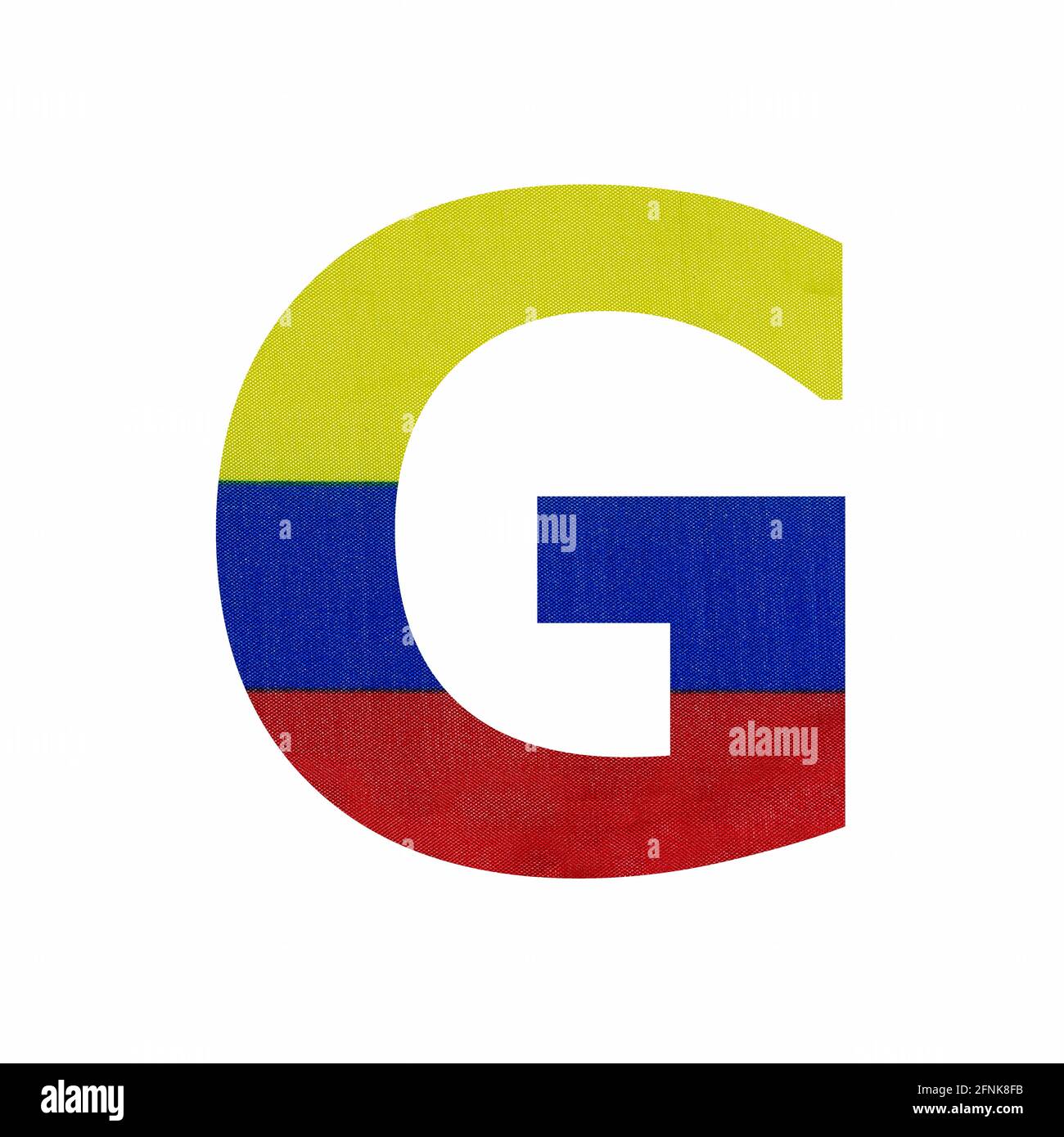 Alphabet letter G - Colombia flag colors Stock Photo - Alamy