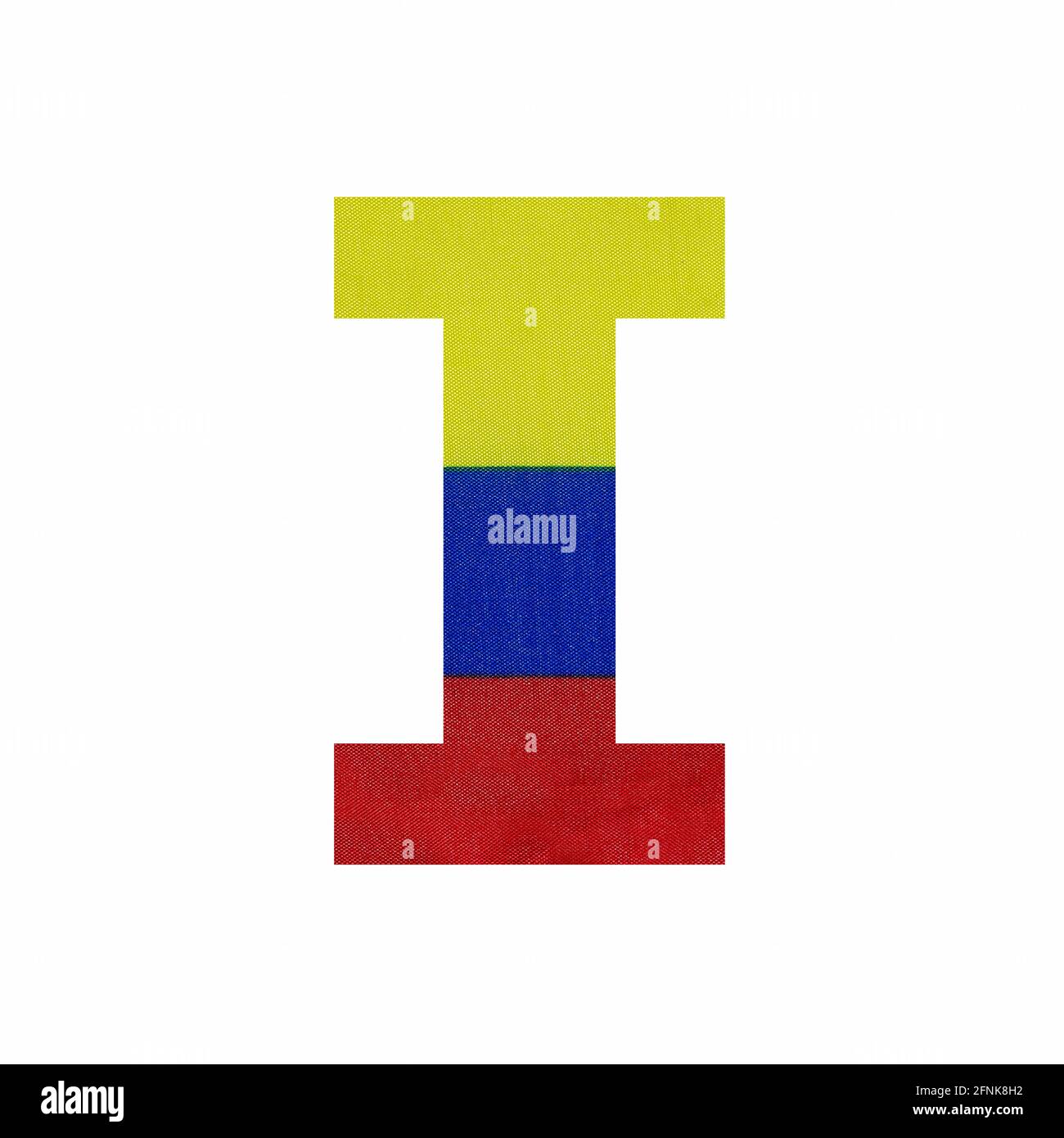 Alphabet letter I - Colombia flag colors Stock Photo - Alamy
