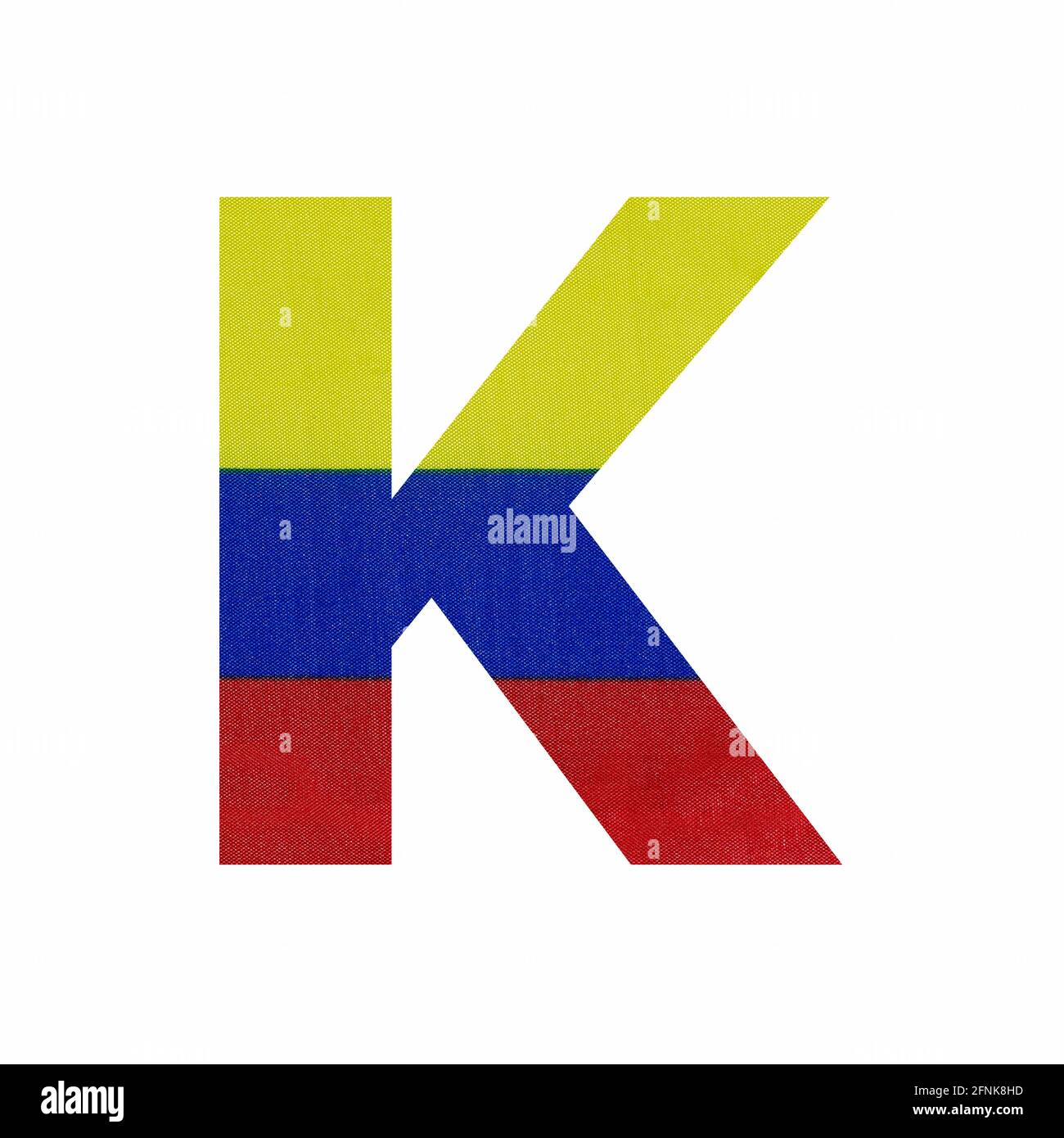 Alphabet letter K - Colombia flag colors Stock Photo - Alamy
