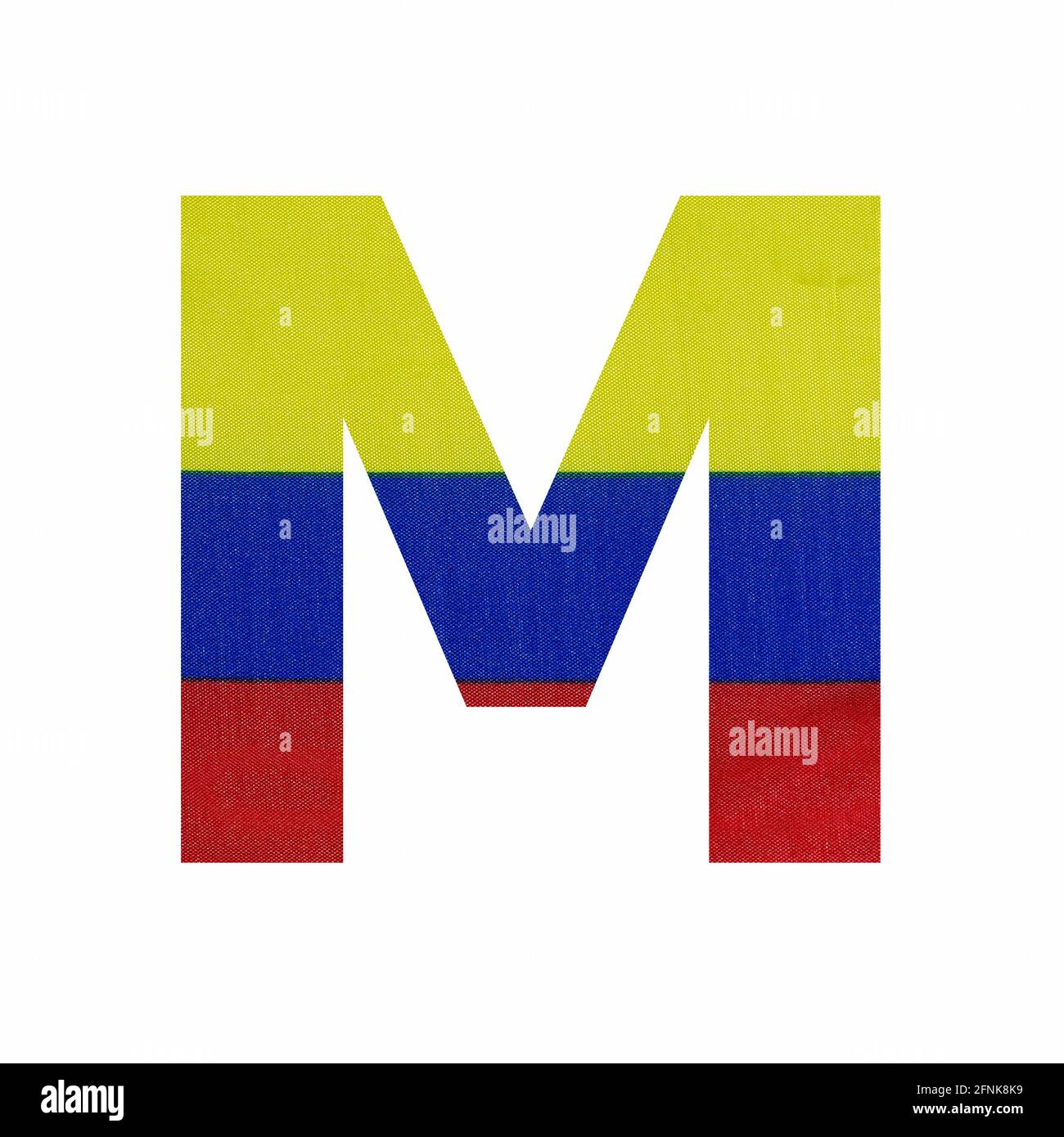 Alphabet letter M - Colombia flag colors Stock Photo - Alamy