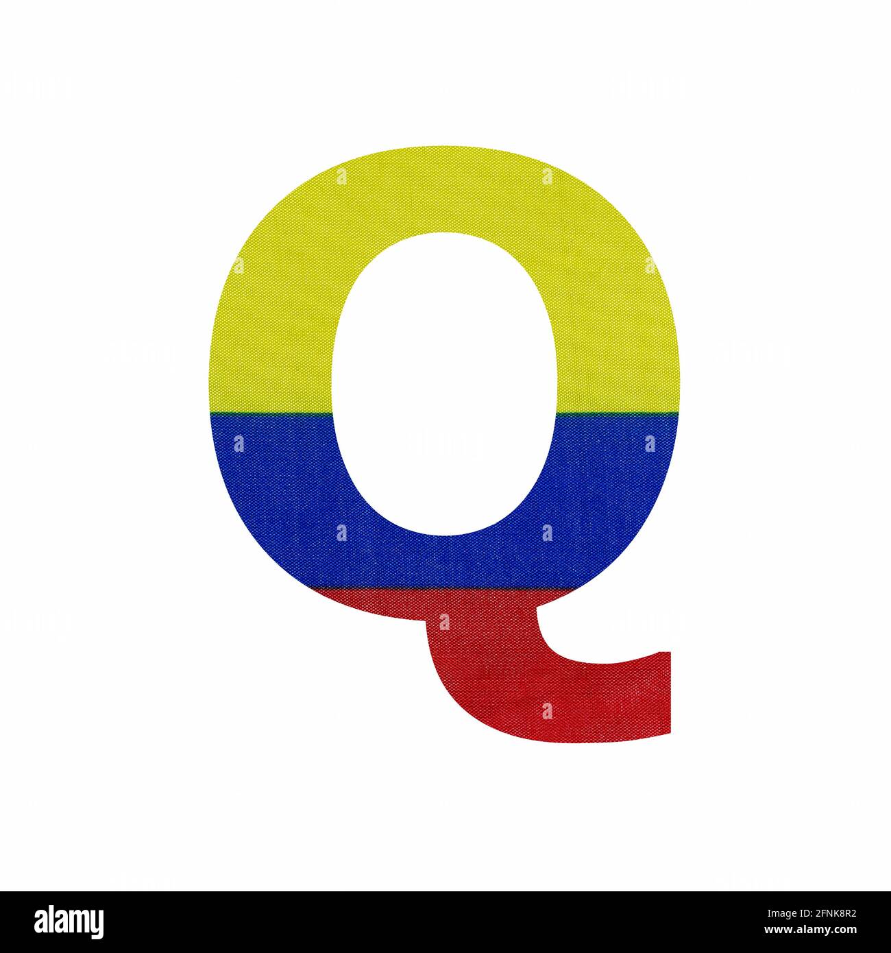 Capital Q letter - Colombia flag colors Stock Photo - Alamy