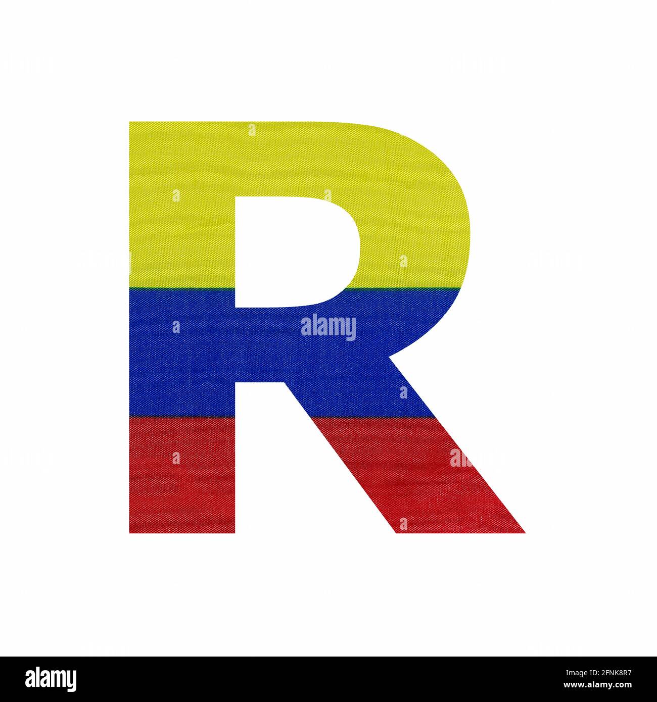 Alphabet letter R - Colombia flag colors Stock Photo - Alamy
