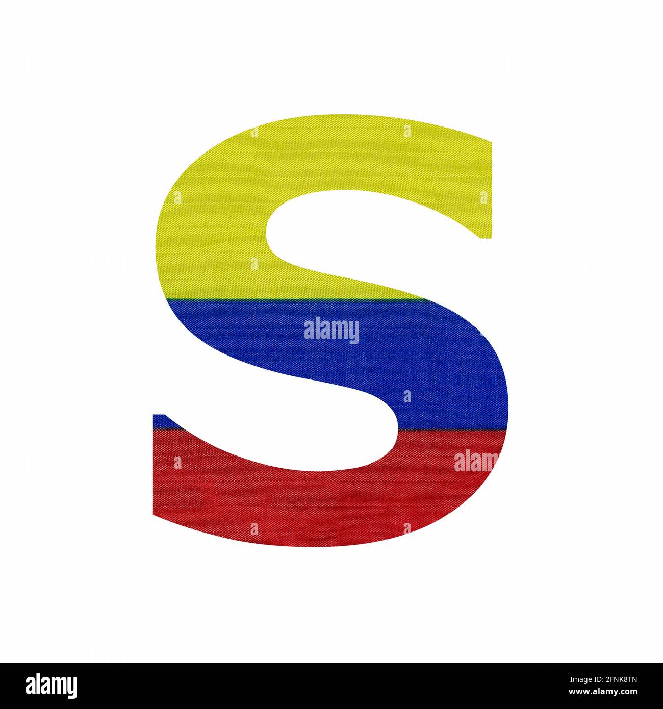 Capital S letter - Colombia flag colors Stock Photo - Alamy