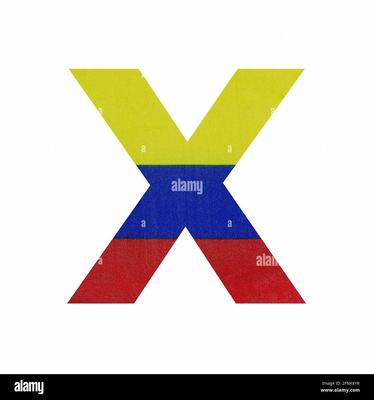 Alphabet letter X - Colombia flag colors Stock Photo - Alamy