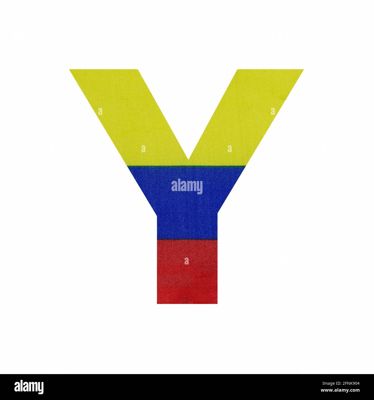 Capital Y letter - Colombia flag colors Stock Photo - Alamy