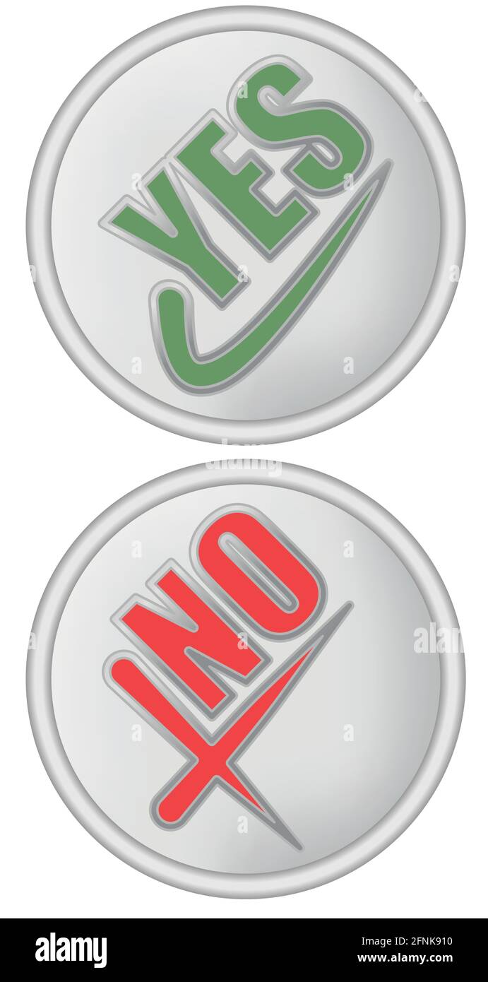 Yes - no signs for confirming agreement and disagreement Stock Vector ...