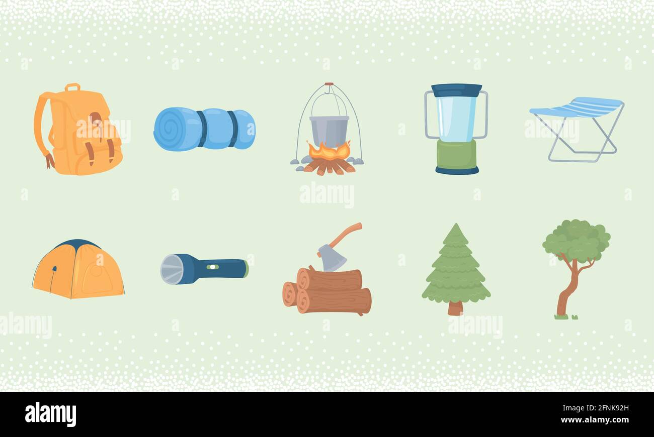 camping icon set Stock Vector Image & Art - Alamy