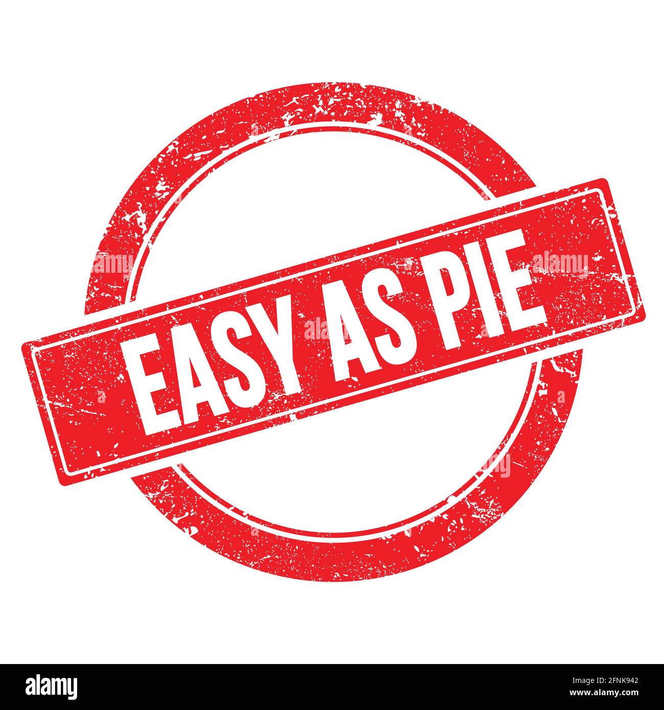 EASY AS PIE text on red grungy round vintage stamp Stock Photo - Alamy