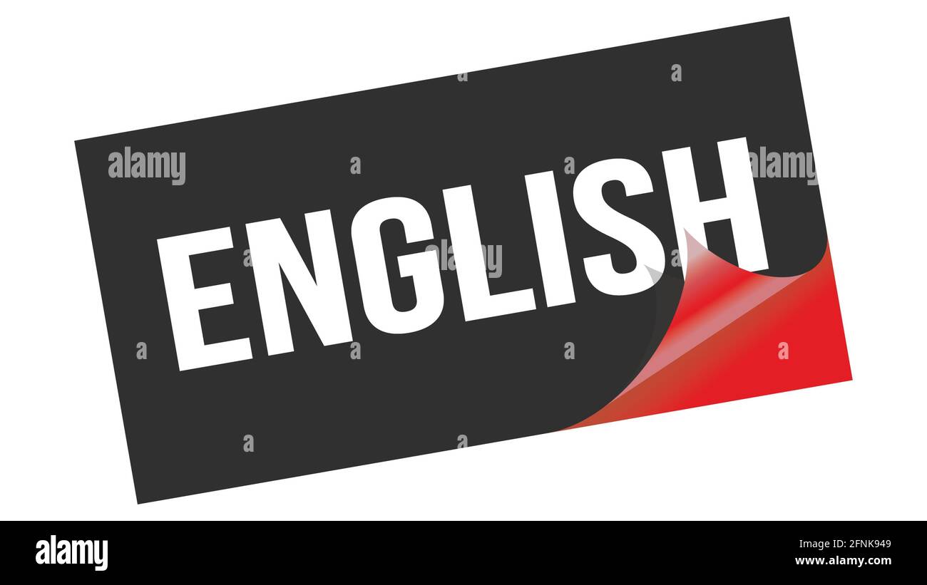 ENGLISH text written on black red sticker stamp Stock Photo - Alamy