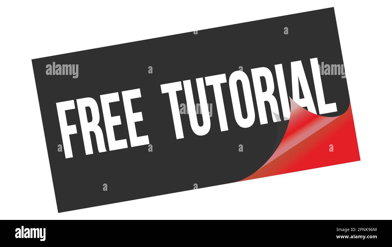 FREE TUTORIAL text written on black red sticker stamp Stock Photo - Alamy