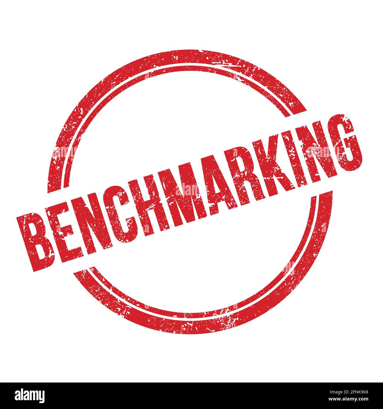 BENCHMARKING text written on red grungy vintage round stamp Stock Photo ...