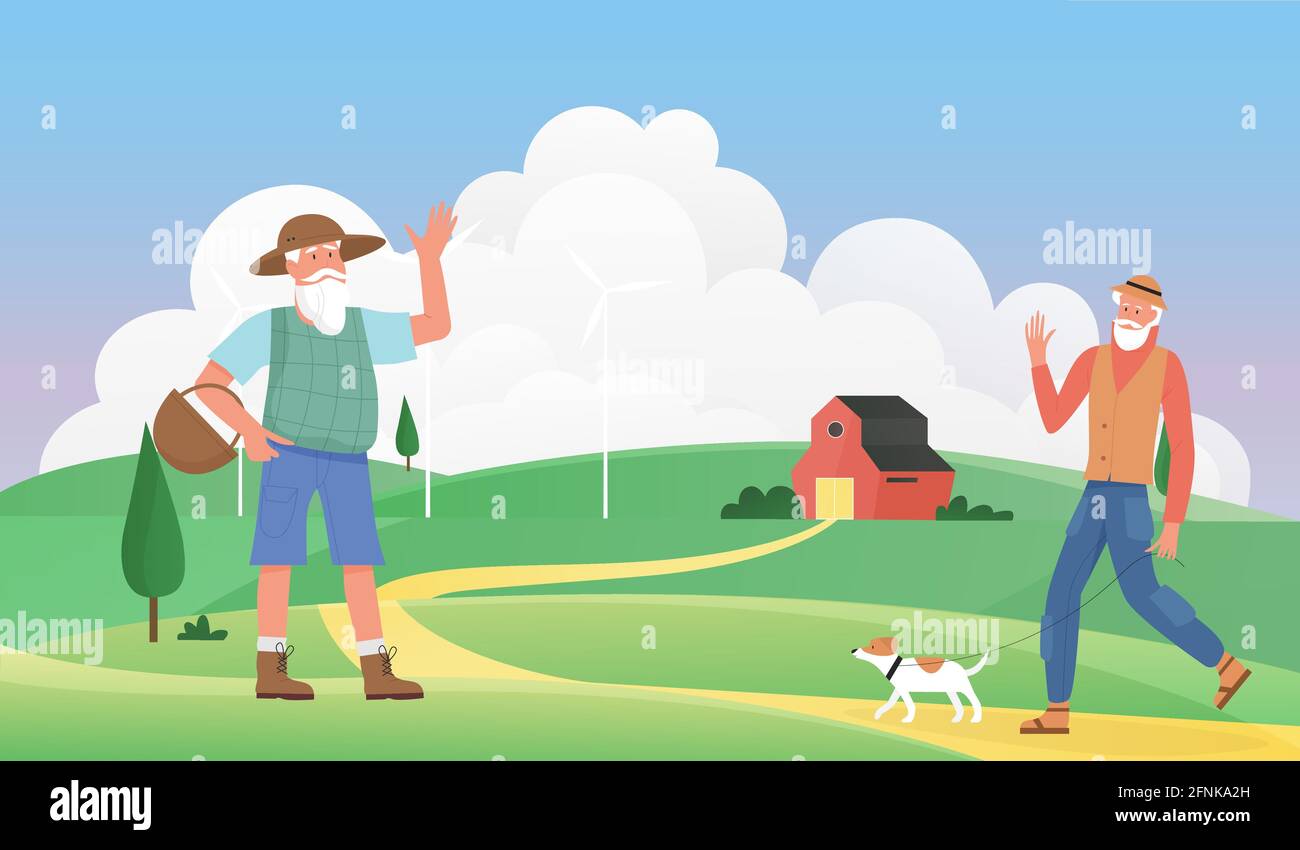 People walk in old Stock Vector Images - Alamy