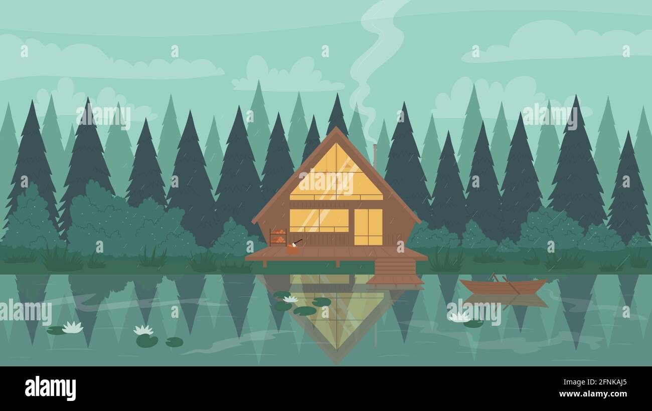 Tranquil waterfront Stock Vector Images - Alamy