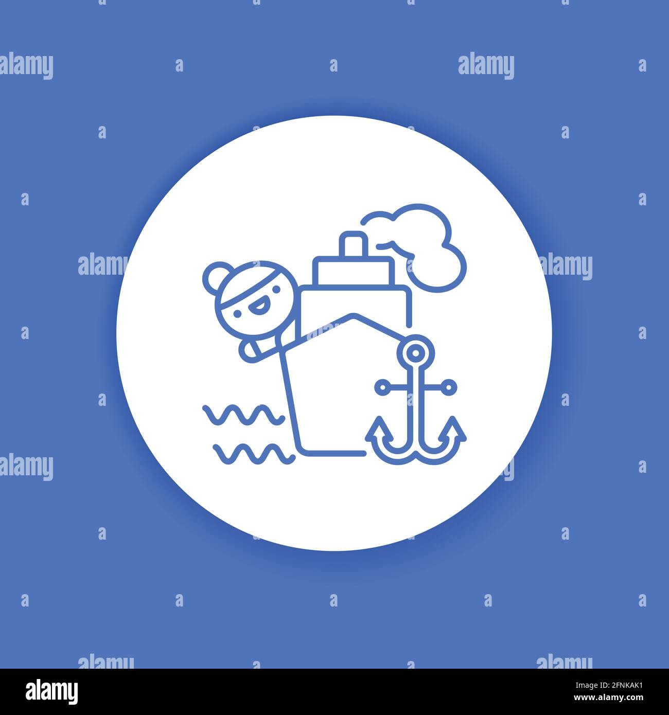 Water tourism color glyph icon. Cute girl on ship kawaii pictogram ...
