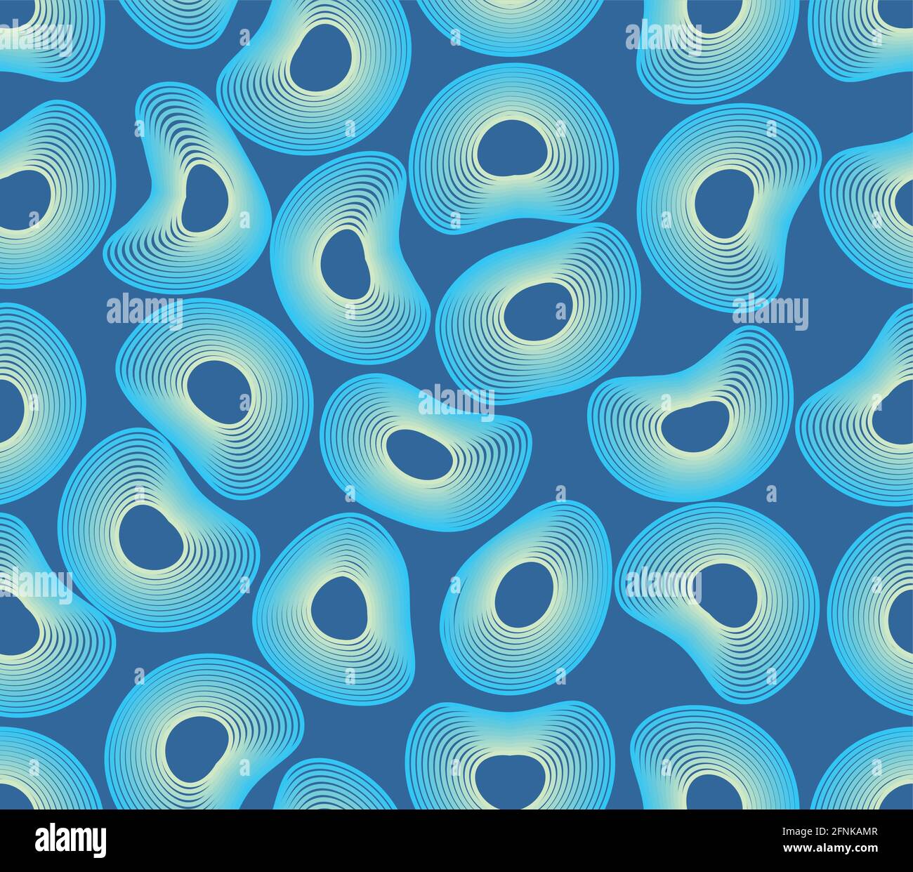 Futuristic blue modern background with deformed outline circles Stock ...