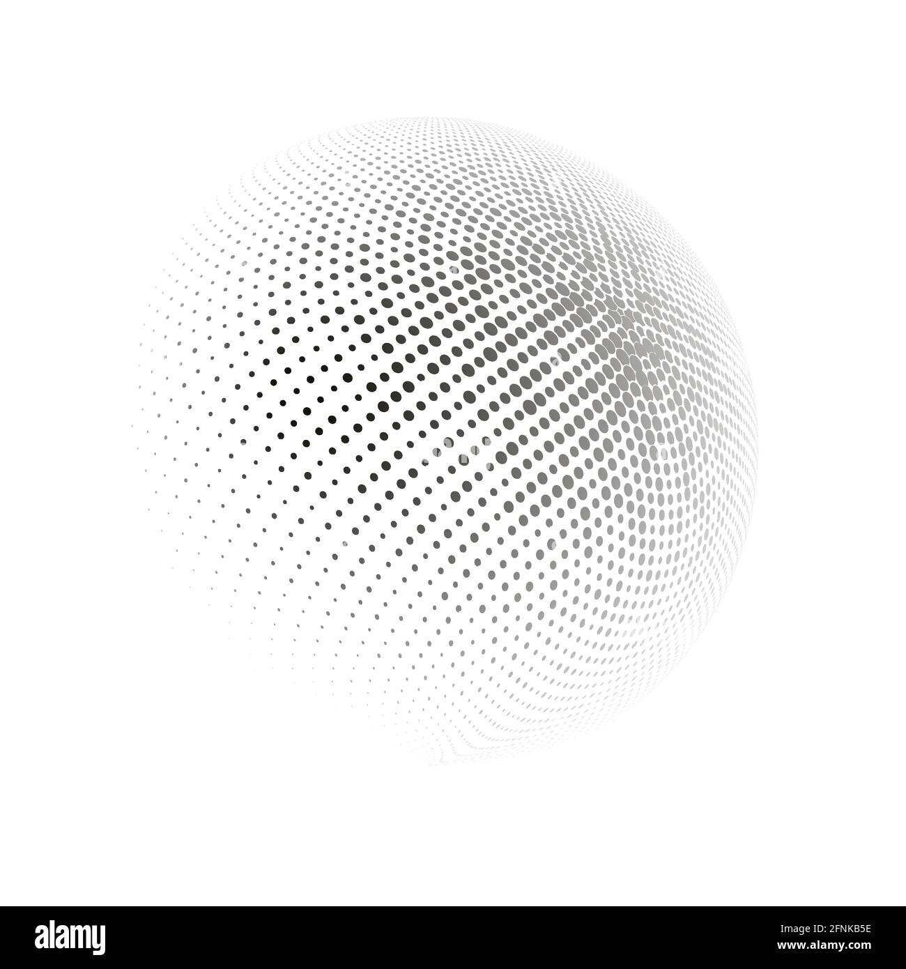 Halftone sphere dotted vector illustration. Circle halftone patterns ...