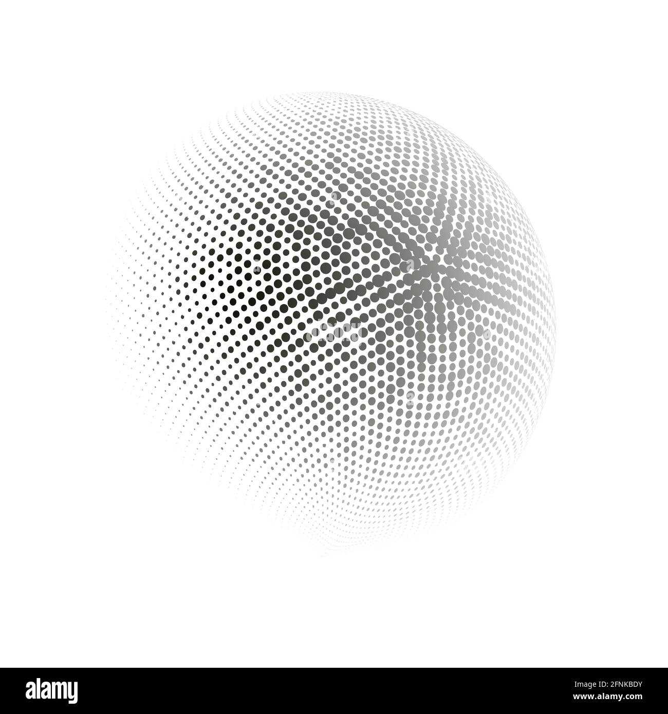 Halftone sphere dotted vector illustration. Circle halftone patterns ...
