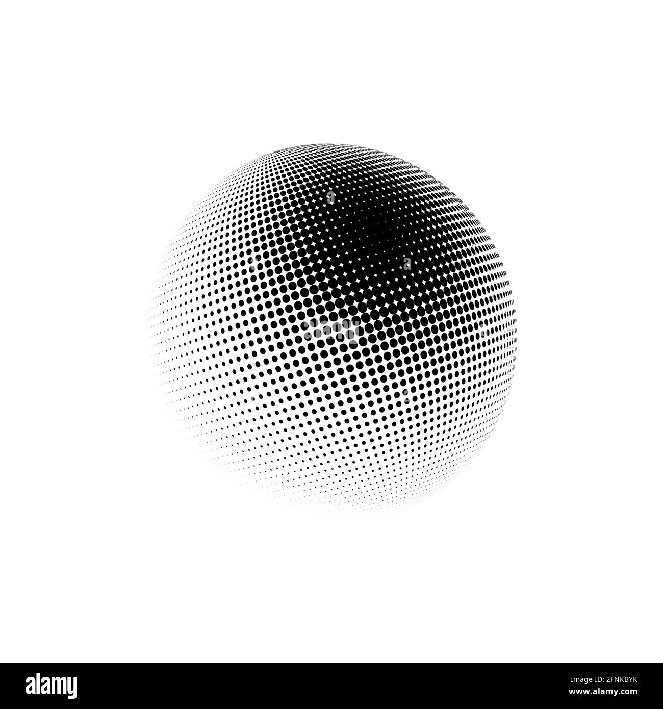 Halftone sphere dotted vector illustration. Circle halftone patterns ...