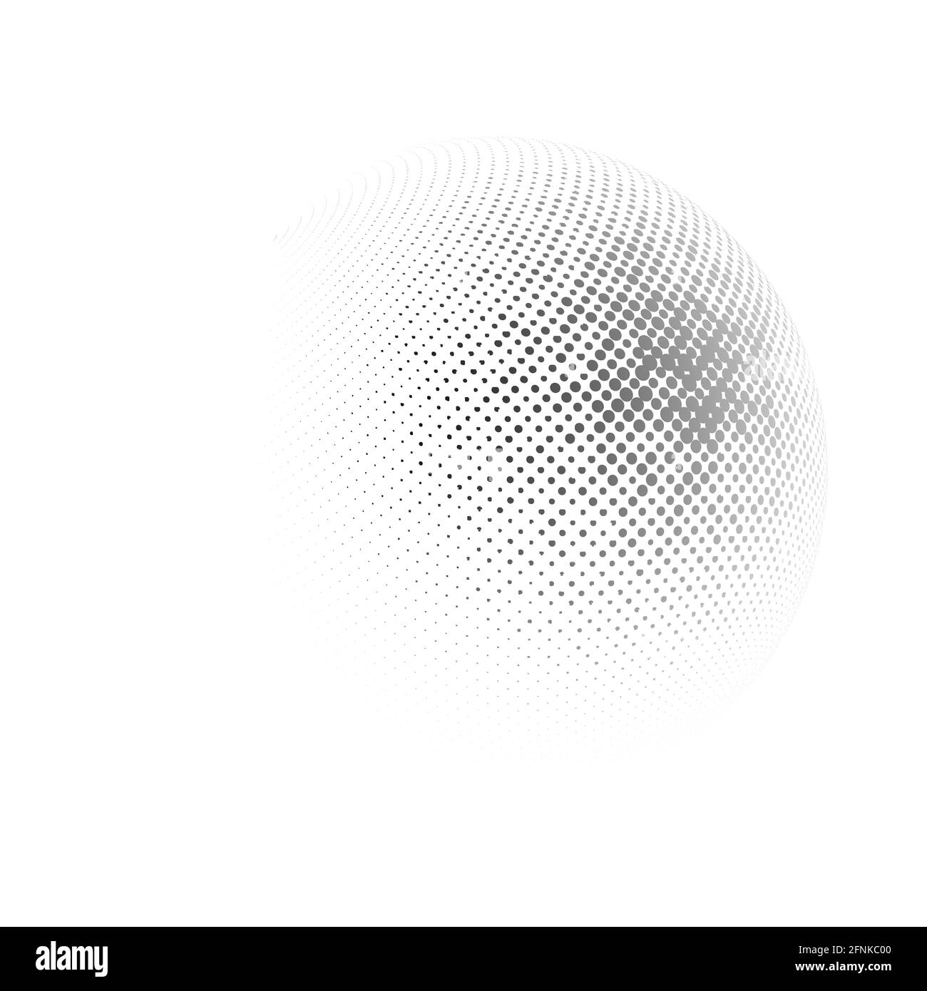Halftone sphere dotted vector illustration. Circle halftone patterns ...