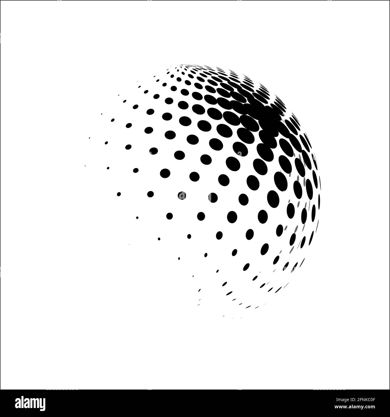 Halftone sphere dotted vector illustration. Circle halftone patterns ...