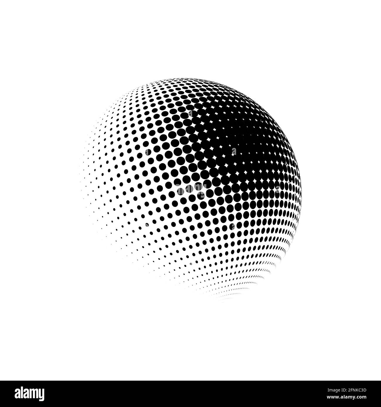 Halftone sphere dotted vector illustration. Circle halftone patterns ...