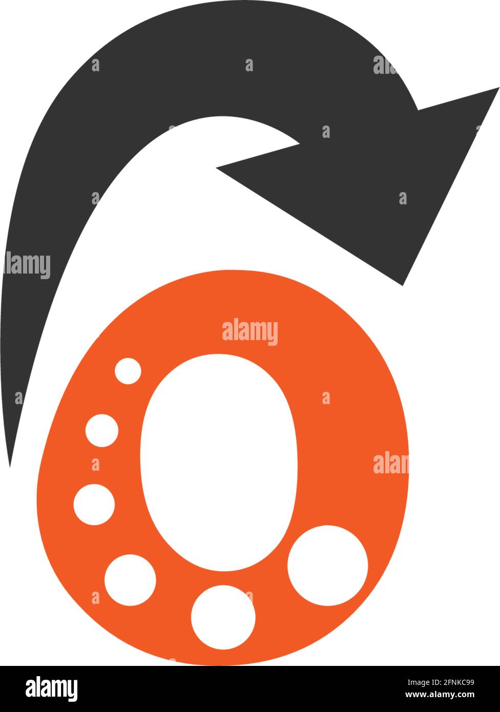 Number 6 logo with arrow icon design vector template Stock Vector Image ...