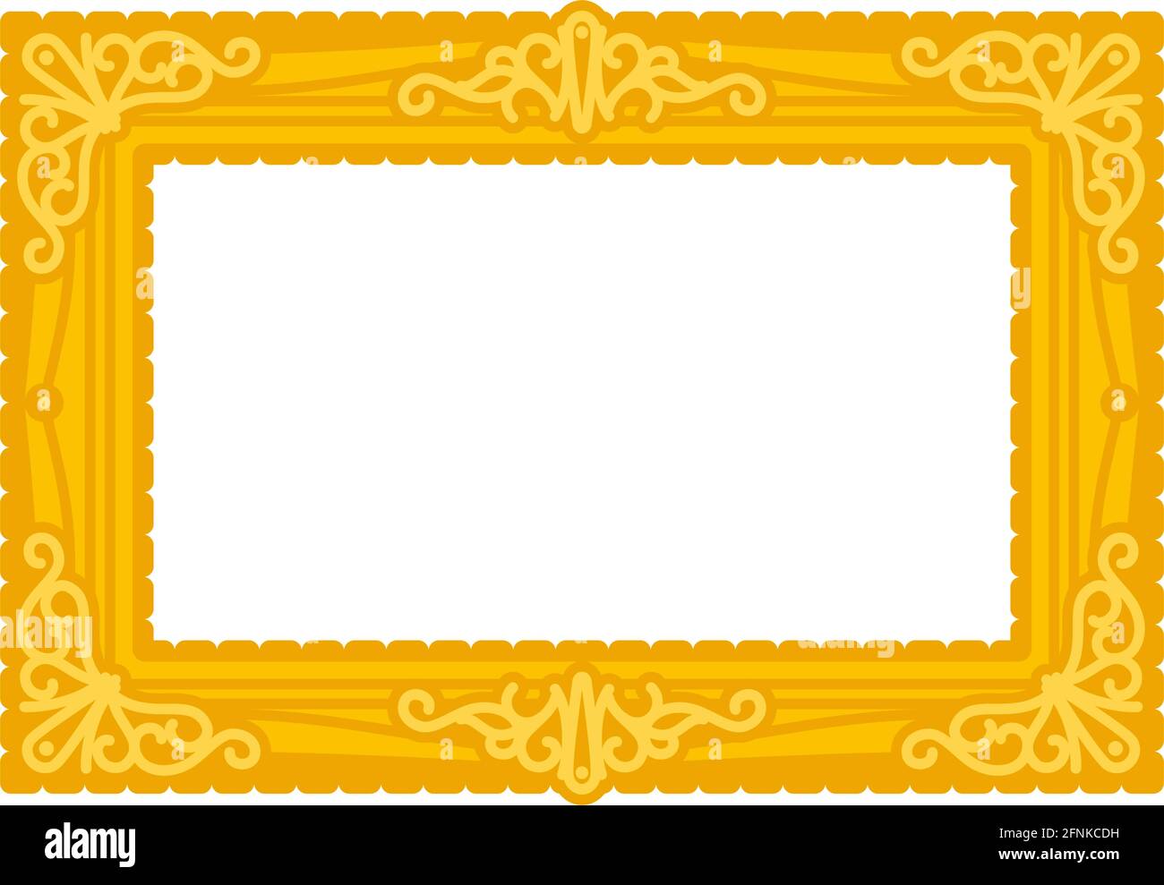 Classic gold picture frame or photo frame in simple vector icon Stock ...
