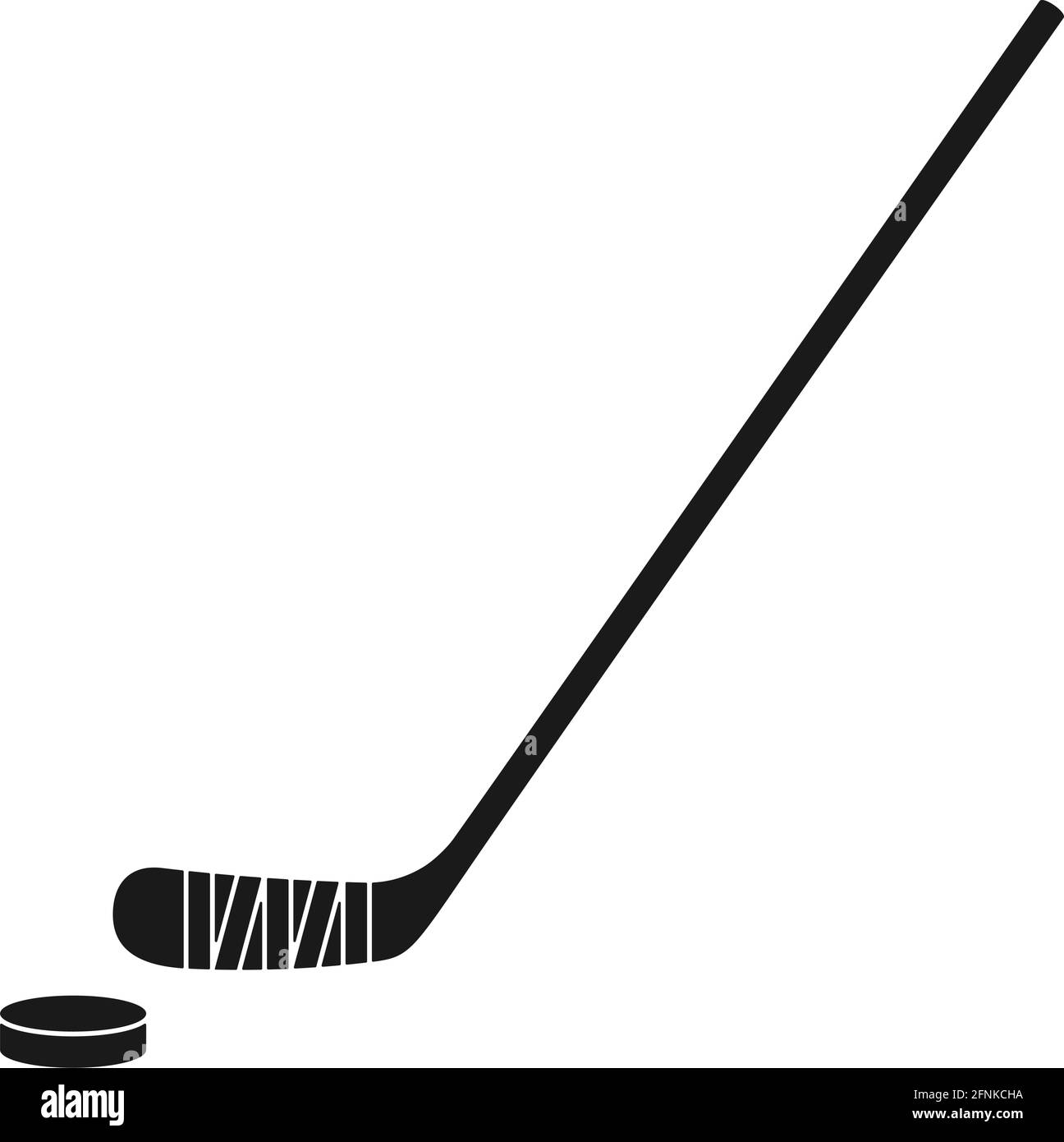 Ice hockey stick and hockey puck in vector icon Stock Vector Image ...