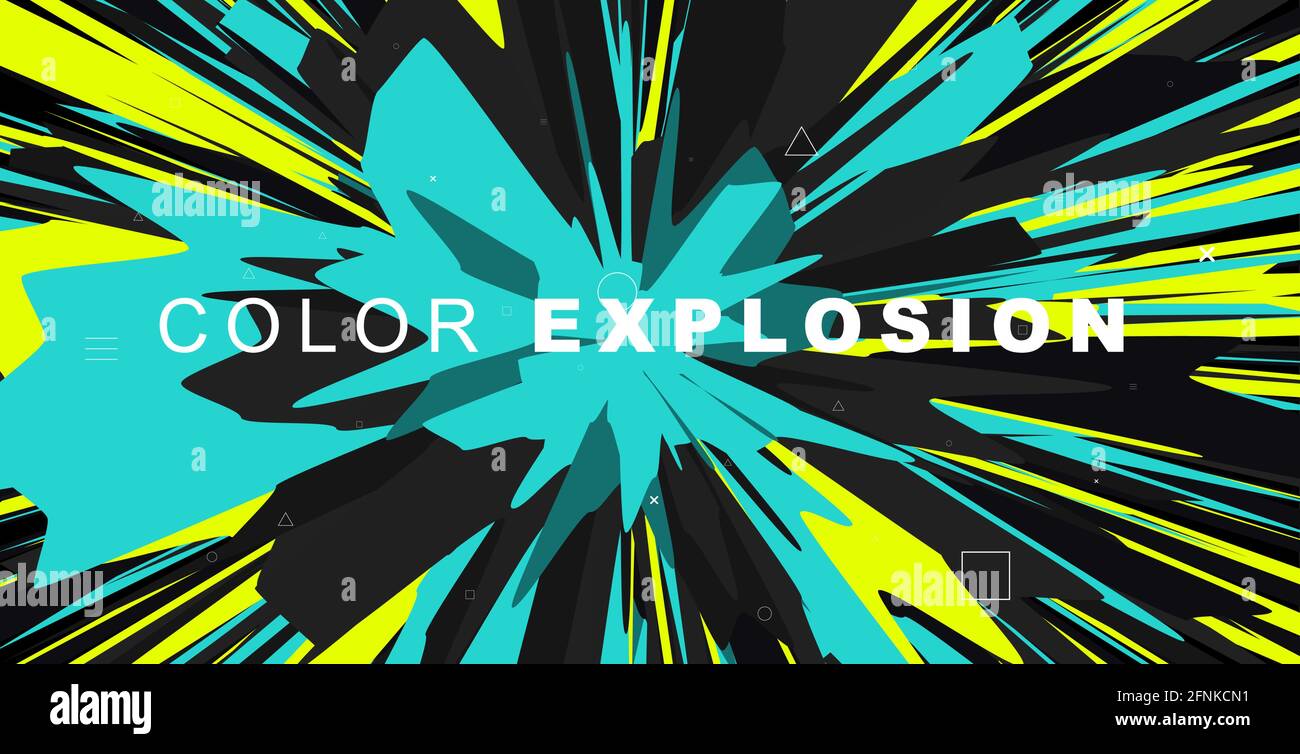 Explosion of vibrant colors. Splash of paint. Sport, music, gaming ...