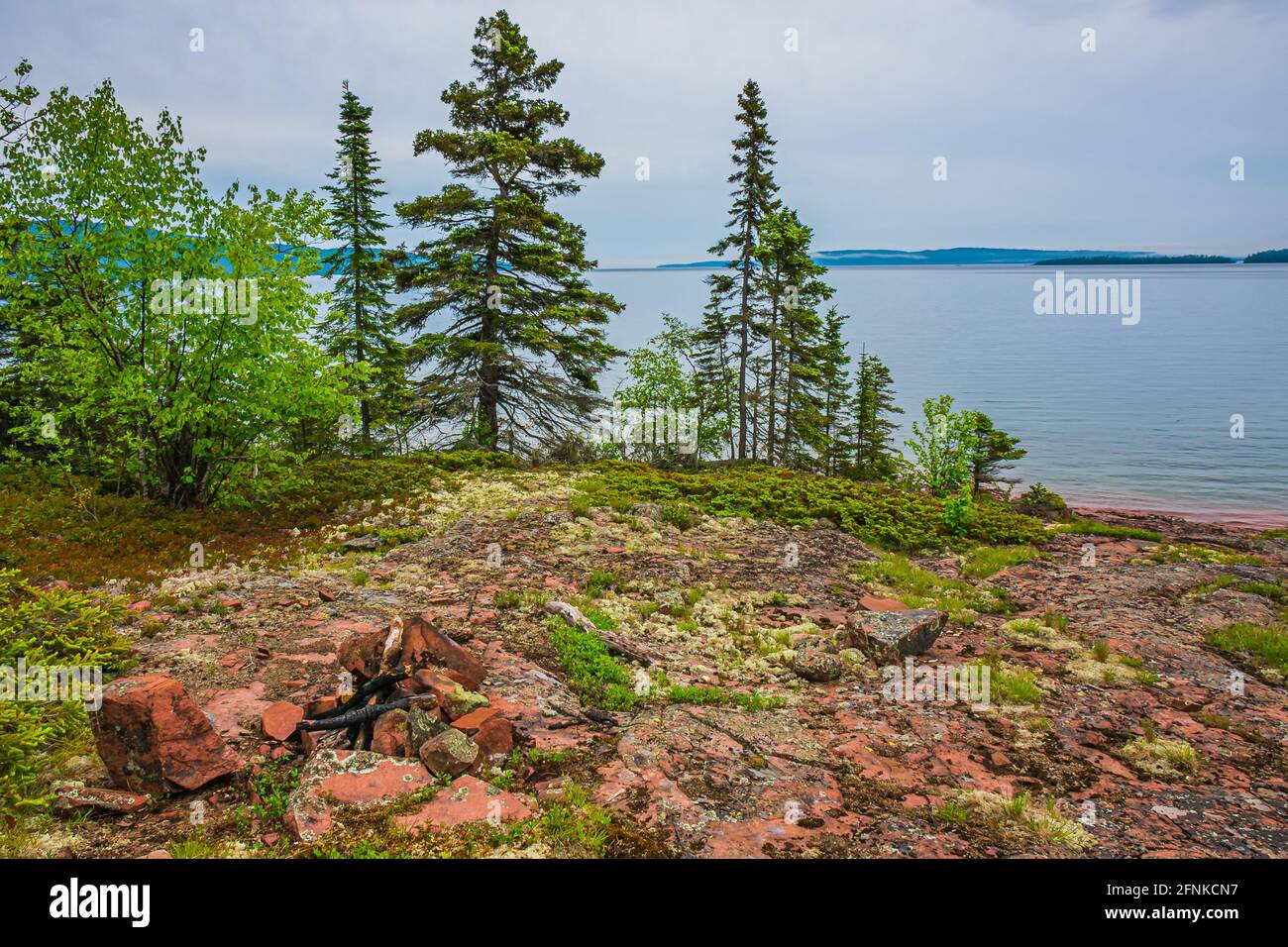 Kama Bay Lake Superior Nipigon Ontario Canada Red and Orange Rock Beach ...