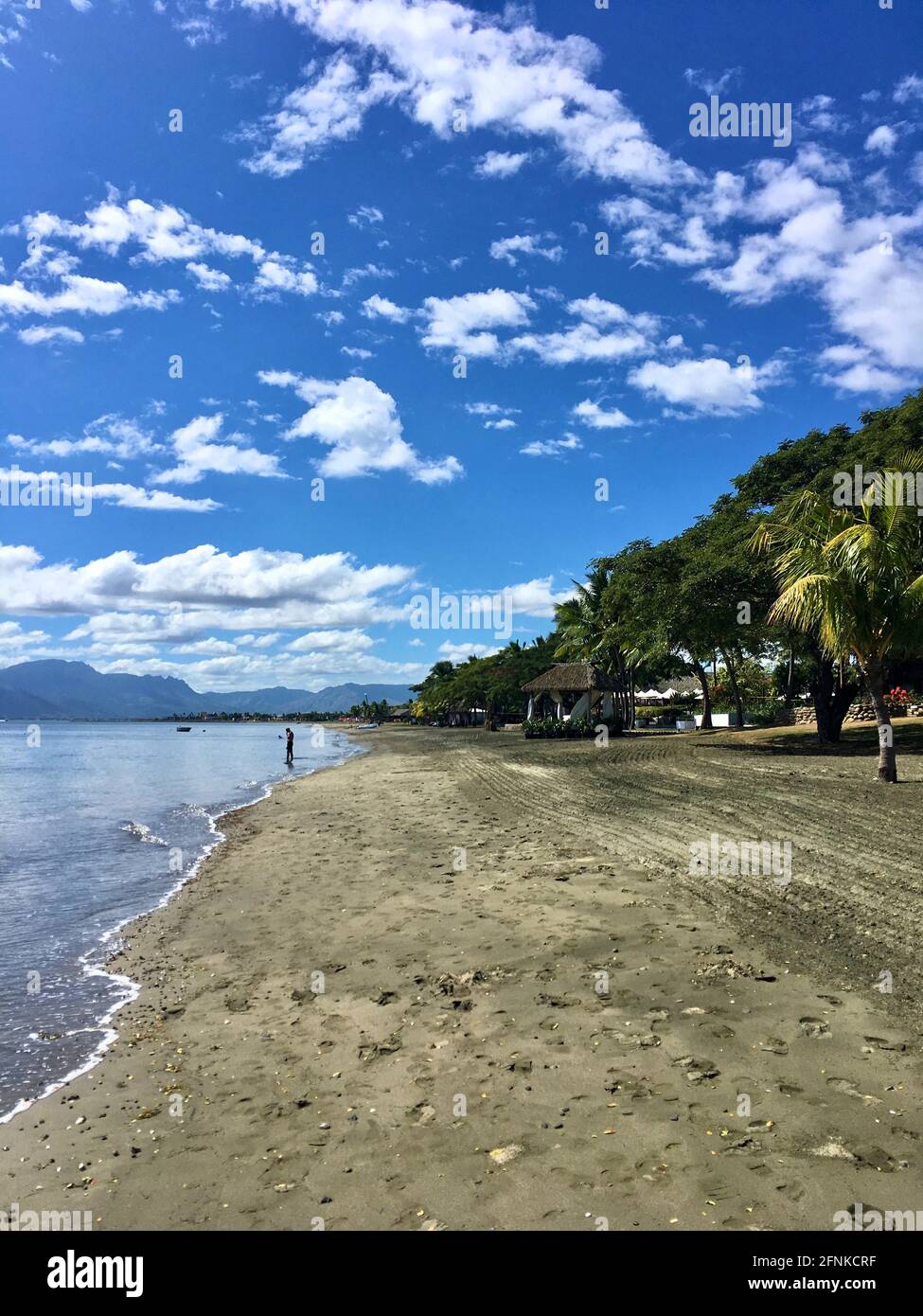 Calm Water Beach Front Resort In Fiji Stock Photo - Alamy