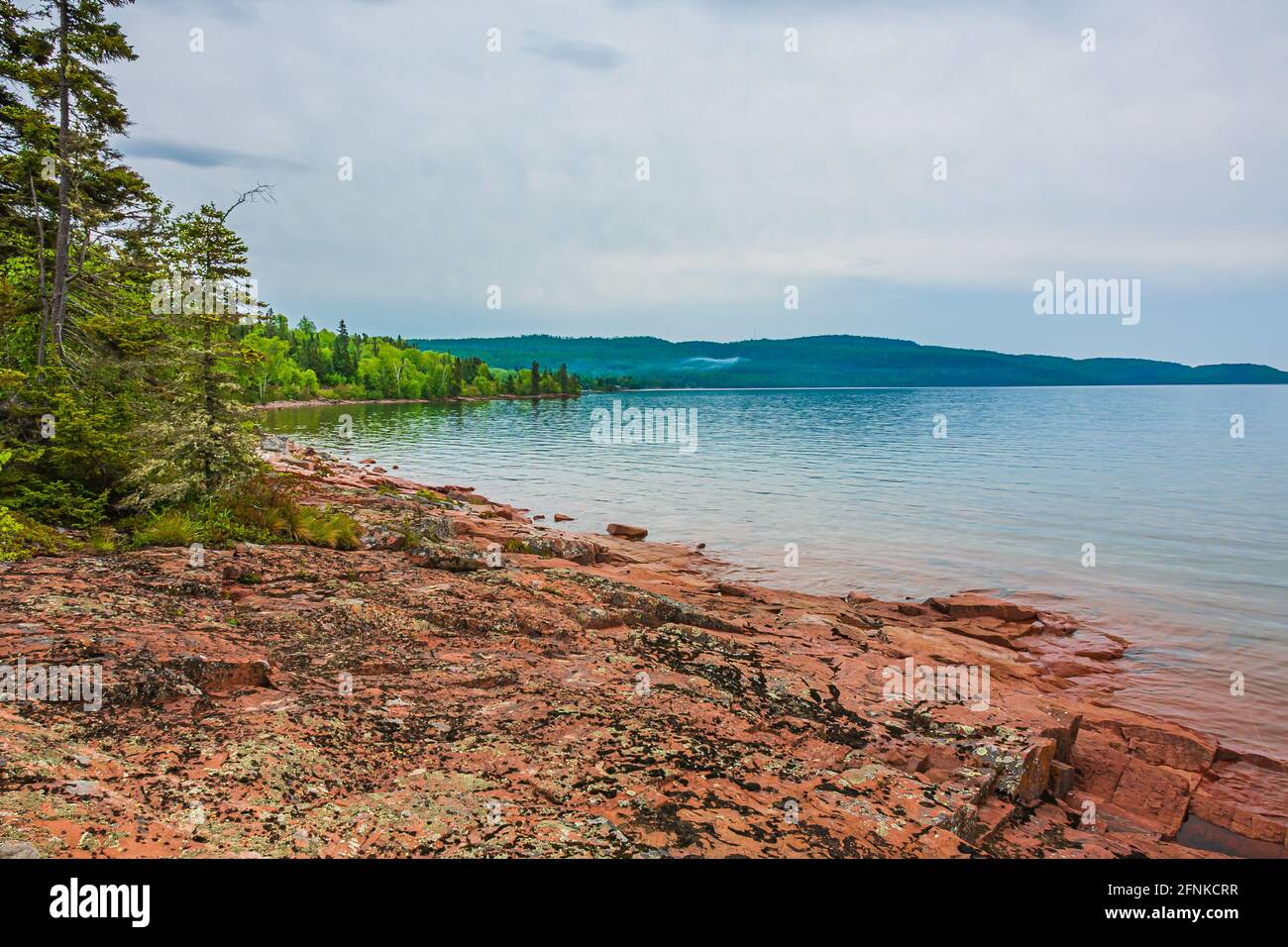 Kama Bay Lake Superior Nipigon Ontario Canada Red and Orange Rock Beach ...