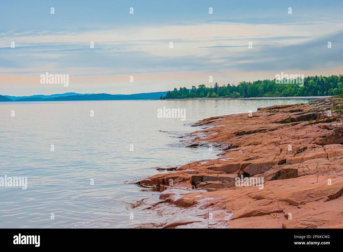 Kama Bay Lake Superior Nipigon Ontario Canada Red and Orange Rock Beach ...